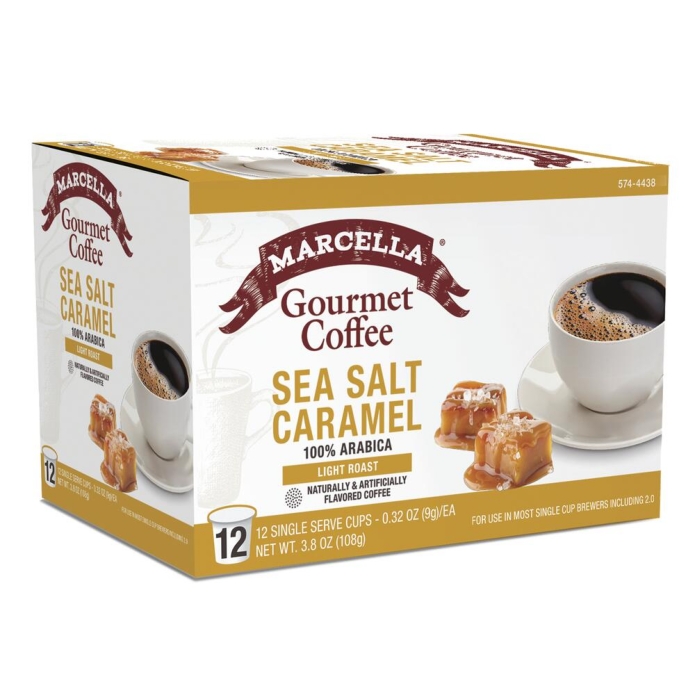 Marcella Gourmet Sea Salt Caramel Coffee Pods 12Kcups ( Light Roast ...